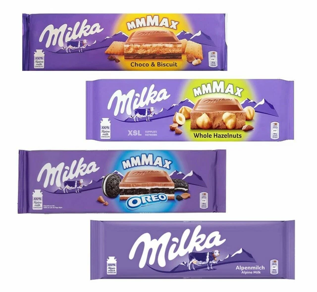 MILKA MAX 100% Alpine Milk Chocolate / Whole Hazelnut 270g, Oreo ...