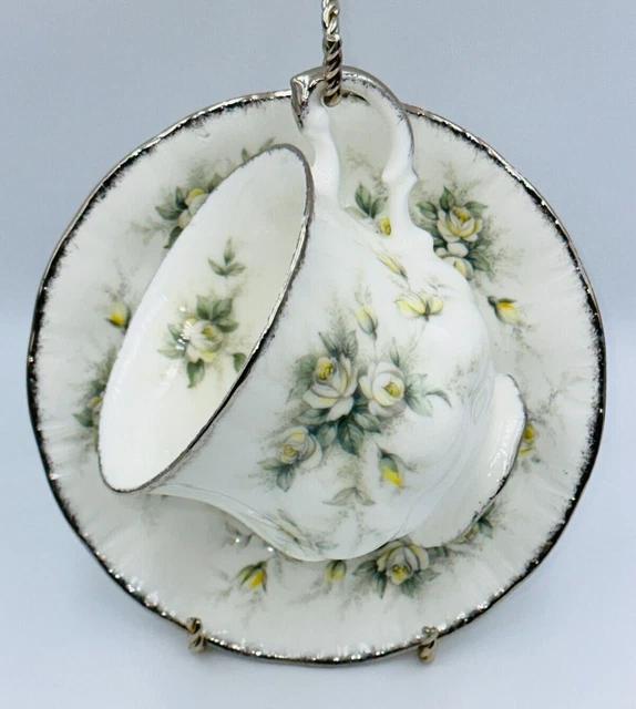 VINTAGE PARAGON &FIRST Love" Footed Platinum Rim Bone China Tea Cup and ...