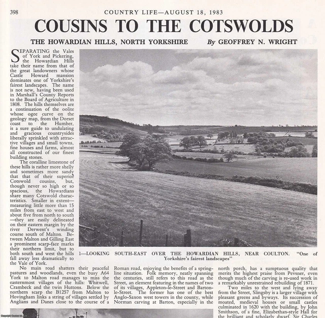 THE HOWARDIAN HILLS, North Yorkshire. Several Pictures And Accompanying ...