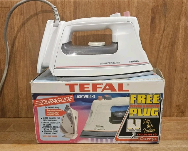 VINTAGE TEFAL ULTRAGLIDE Lightweight 1447 Iron BOXED Working 80's / 90 ...