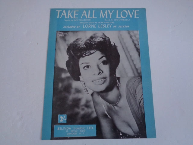 SHEET MUSIC - Take All My Love - Lorne Lesley - 1957 £2.99 - PicClick UK