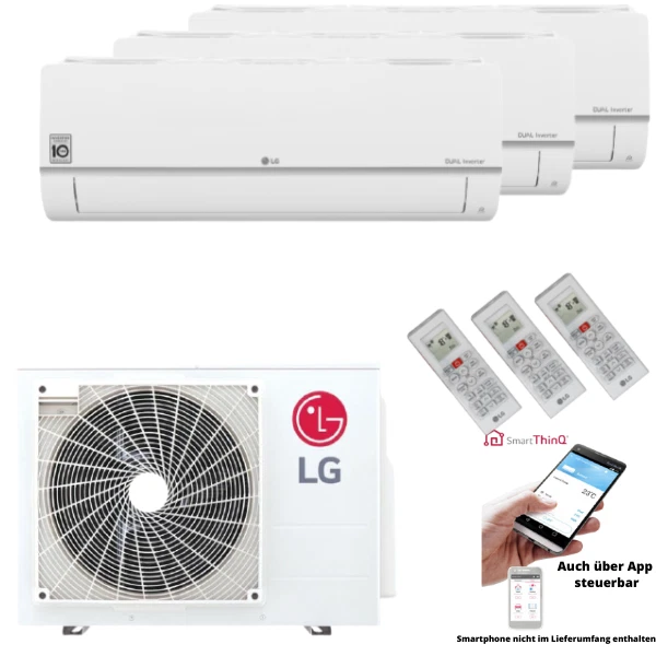 LG MULTISSPLIT STANDARD Plus Air Conditioner 3x PC09 3x 2.5kW MU3R21 ...