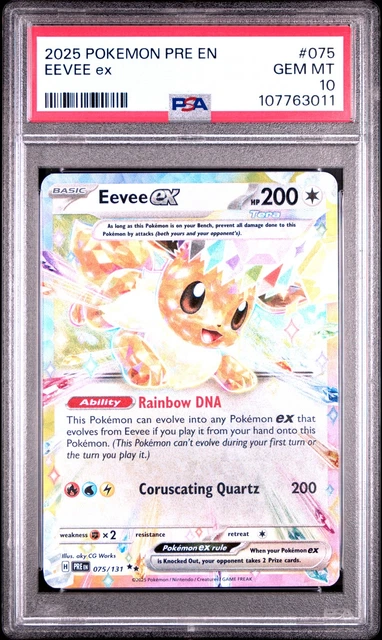 2025 POKEMON PRE En-Prismatic Evolutions #075 Eevee Ex Psa 10 £48.09 ...