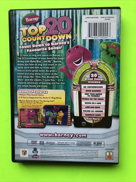 BARNEY TOP 20 Countdown DVD -103 $17.99 - PicClick CA