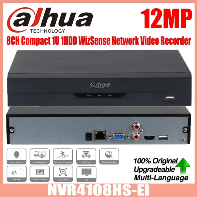 DAHUA NVR4108HS-EI NVR 8 Channel 4K AI H.265+ WizSense NO-PoE Video ...