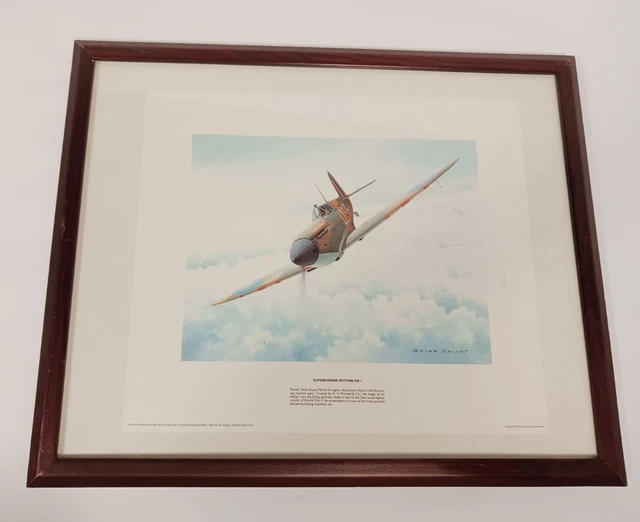 SUPERMARINE SPITFIRE MK I Brian Knight Signed Art Print WWII Plane I7 ...