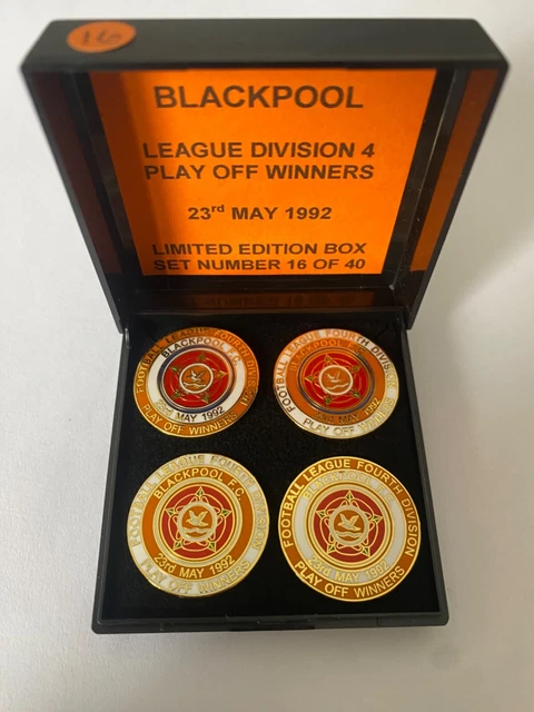 BLACKPOOL FOOTBALL CLUB FC Badge RARE LTD ED PROMOTION 1992 PLAY OFF ...