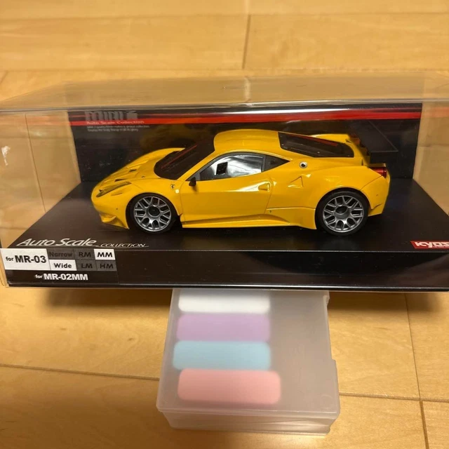 KYOSHO MINI-Z FERRARI 458 Yellow MR-03 Compatible ASC Auto Scale RC Car ...