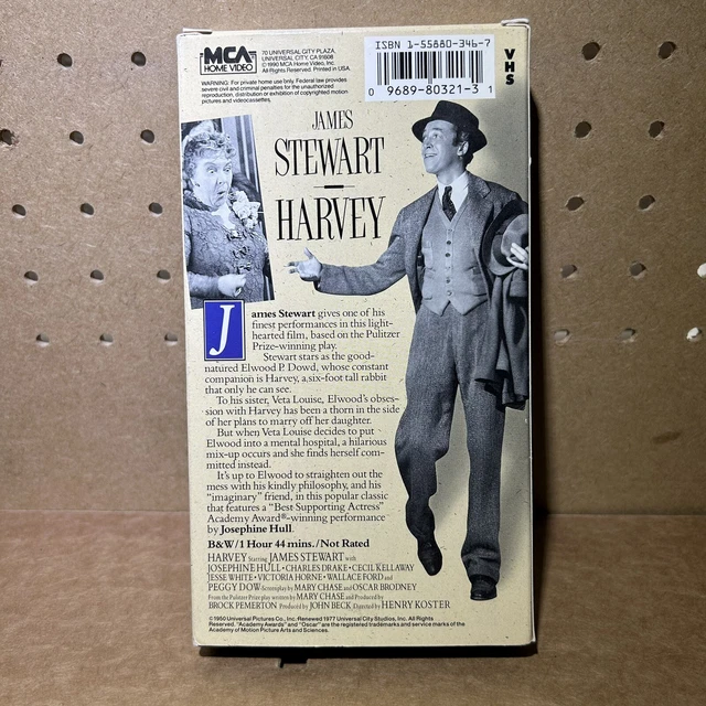 HARVEY [THE INVISIBLE RABBIT] (VHS, 1996) - Jimmy Stewart - Josephine ...