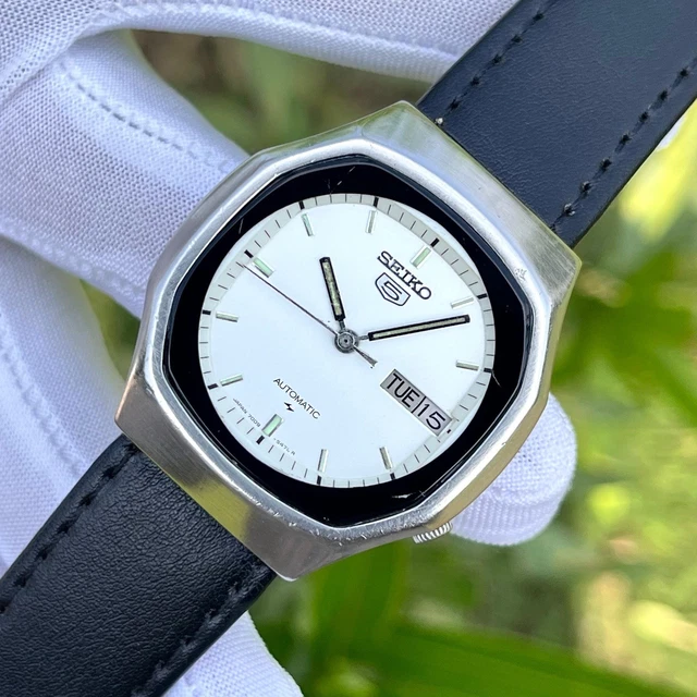 RARE VINTAGE SEIKO 5 Automatic Octagonal Shape Japan Made Men's Watch ...