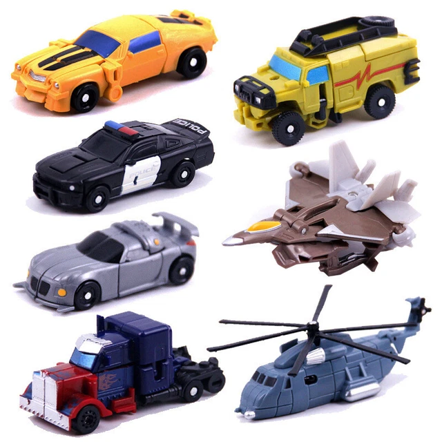 MINI TRANSFORMER ROBOTS Optimus Prime Megatron Cars Action Figures Kids ...