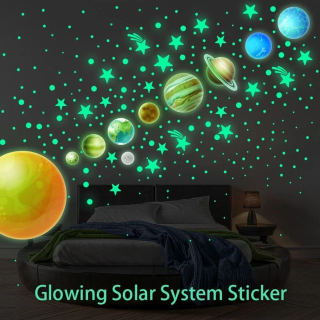 PVC PLANET Wall Decals Ceiling Stars Planets Stickers Home Decoration ...
