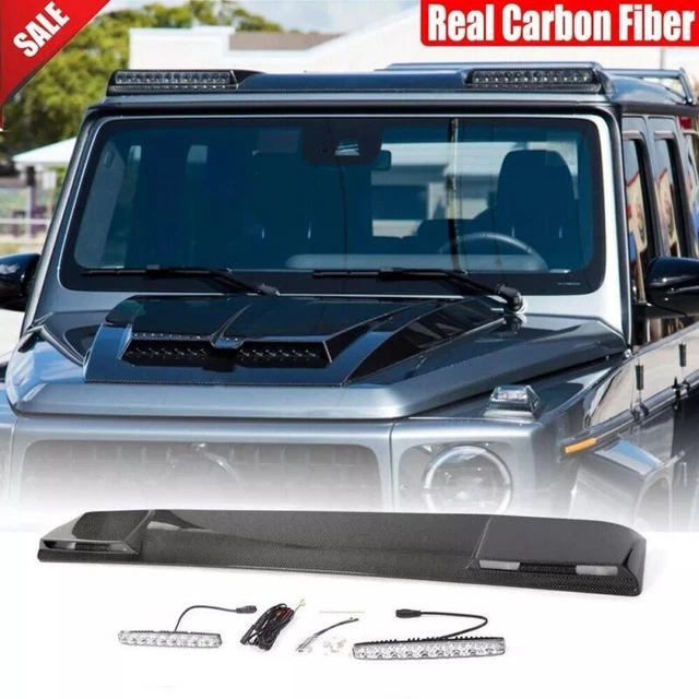 REAL CARBON LED Front Roof Spoiler Wing For Mercedes W463 G550 G63 2014-2018 £338.57 - PicClick UK
