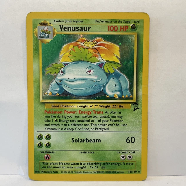 POKÉMON JCG VENUSAUR Base Set 2 18/130 Holo Illimité Holo Rare EUR 38 ...