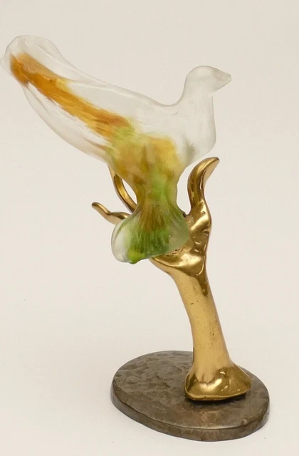 SIGN. FIGUR SKULPTUR sculpture LOHE Yves Bronze doré pâte de verre Hand ...