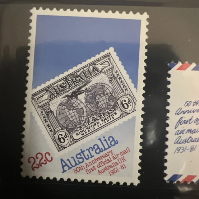 AUSTRALIAN PRESENTATION STAMP Packs 1981 50th Anniversary Air Mail ...