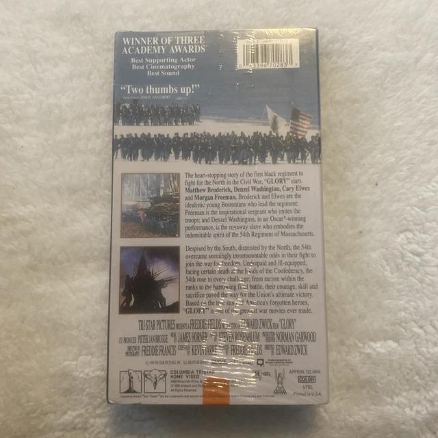 GLORY (VHS, 1989) Denzel Washington-Matthew Broderick-Watermarks-SEALED ...