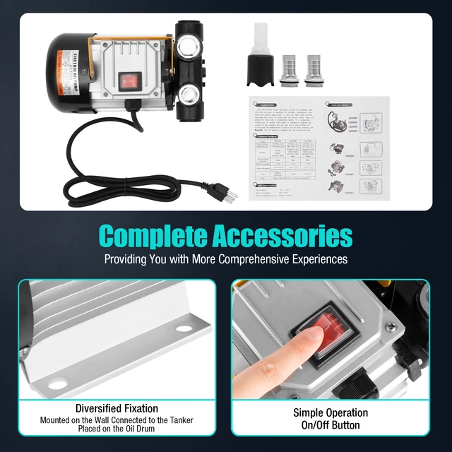 SELF PRIMING ELECTRIC Oil Pump Fluid Extractor Diesel kerosene Transfer ...