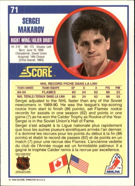 1990-91 SCORE CANADIEN #71 Sergei Makarov RC EUR 2,21 - PicClick FR