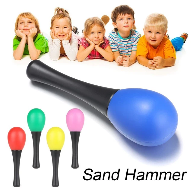 PLASTIC PERCUSSION SAND Hammer Musical Instrument Maraca Shaker Rattle ...