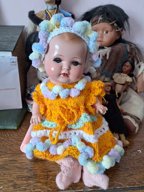 ANTIQUE PAPIER MACHE Baby Girl Doll.Lovely Face £29.99 - PicClick UK