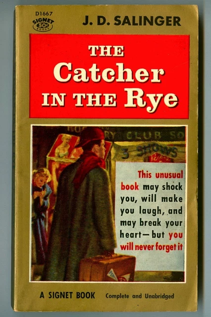 THE CATCHER IN the RYE by J.D. Salinger! Vintage 1961 Signet Paperback ...