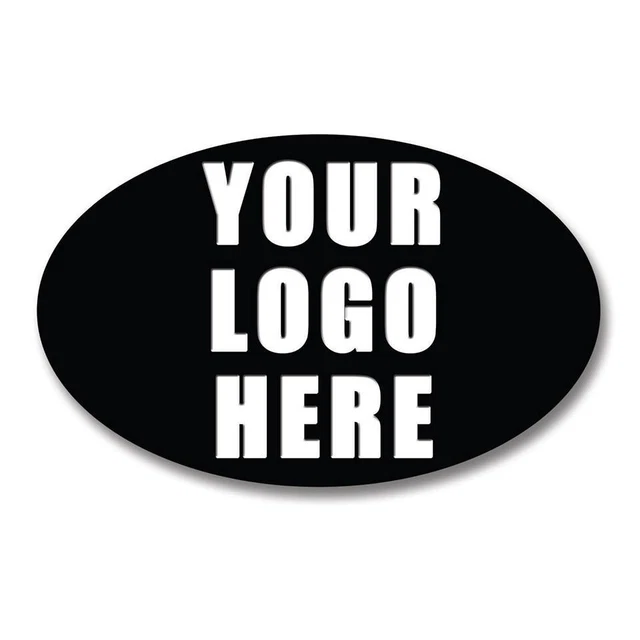 OVAL PERSONALISED BUSINESS Company Name Logo Labels Stickers Thank You ...