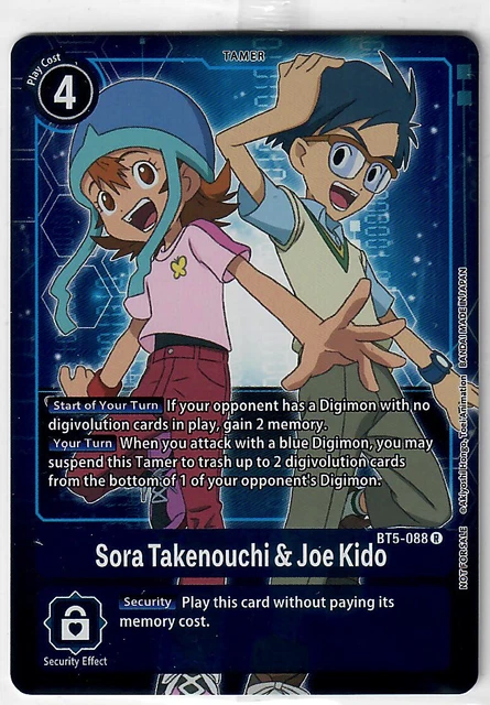 DIGIMON CARTE JEU Bataille De Omni Sora Takenouchi & Joe Kido BT5-088 R Alt Art EUR 7,33 ...