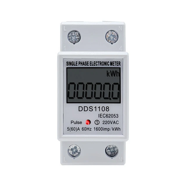 UNIVERSAL ENERGY METER Single-phase Home KWH 60A Cables Display ...
