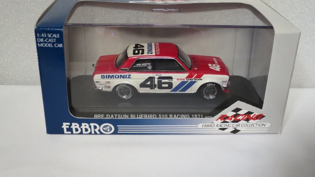 1/43 EBBRO DATSUN Nissan Bluebird Bre 510 Racing 1971 #46 Ltd Ed #566 ...