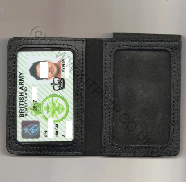 BRITISH ARMY MOD90 ID Identity Card Leather Wallet Holder Military UK ...