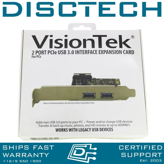 VISIONTEK 900598 2 Port USB 3.0 PCIe Expansion Controller Card $32.00 ...