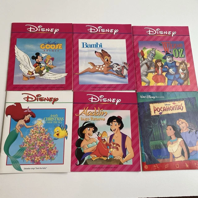 6 VINTAGE DISNEY Read Along Story Books NO TAPES paperbacks Bambi ...