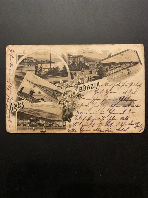 CARTOLINA D’EPOCA GRUSS Aus Abbazia EUR 80,00 - PicClick IT