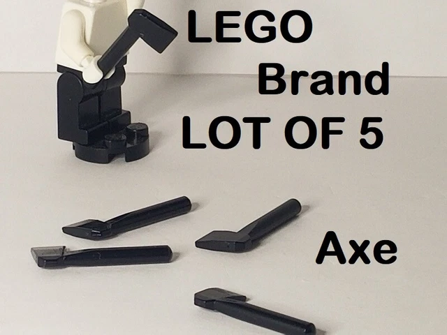 LEGO AXE LOT of 5 BLACK Handle Blade Firefighter Wood THROWING Ax Bulk ...