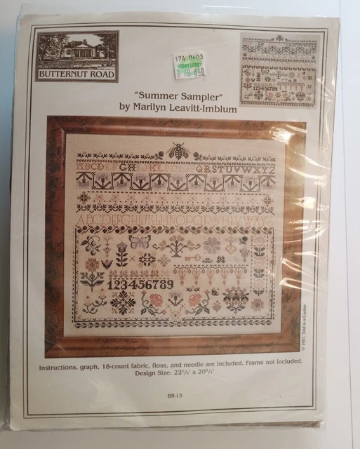 RARE BUTTERNUT ROAD--SUMMER Sampler--BR 13--Counted Cross Stitch Kit ...