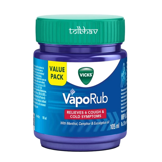VICKS VAPORUB SUPER Saver pack 105ml Relieves Blocked Nose Cough(pack ...
