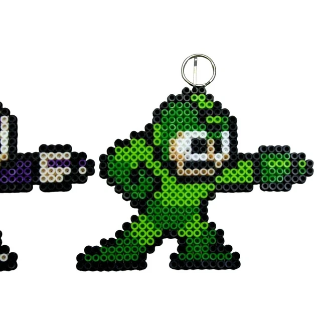 MEGA MAN BEAD Sprite Perler Pixel Art Retro NES Keychains EUR 12,26 ...