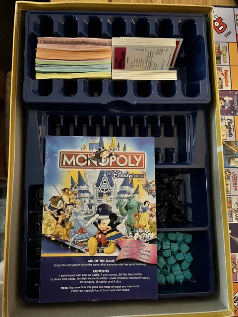 RARE DISNEY MONOPOLY Pop Up Castle Edition 100% Complete 2004 Family ...