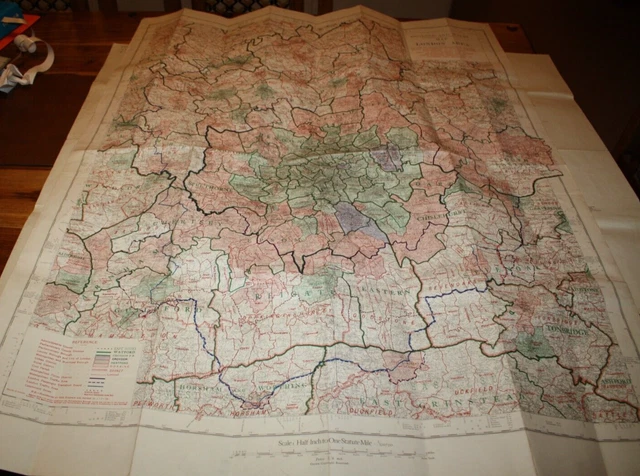 ORIGINAL VINTAGE 1936 London Area Map. £16.00 - PicClick UK