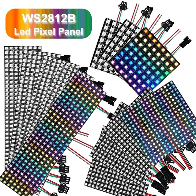 WS2812B RGB LED Flexible Addressable Panel Light 5V Matrix Screen 8x8 ...
