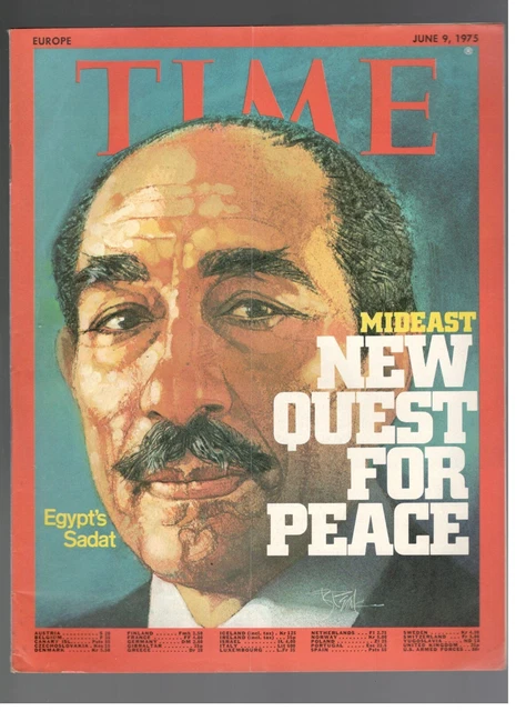 TIME MAGAZINE 9 Juin 1975 ÉGYPTE SADAT Mideast Nouvelle Quête Pour La ...