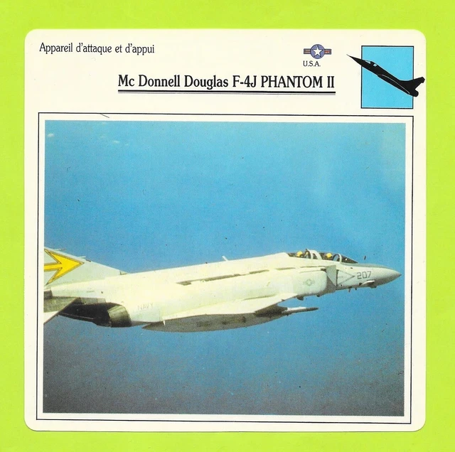 FICHE - MC Donnell Douglas F-4J Phantom II - 1988 EUR 3,00 - PicClick IT