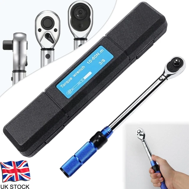 3/8& TORQUE KEY Wrench Tool 10-60Nm Preset Precise Torque Spanner ...