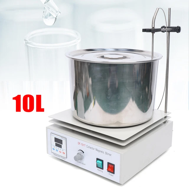 10L HEAT-COLLECTING MAGNETIC Stirrer Lab Thermostat Water Bath Oil Bath ...