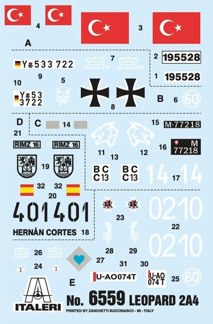 PLATZ ITALERI 1/35 NATO Leopard 2A4 Plastic Model Kit IT6559 (Tank ...