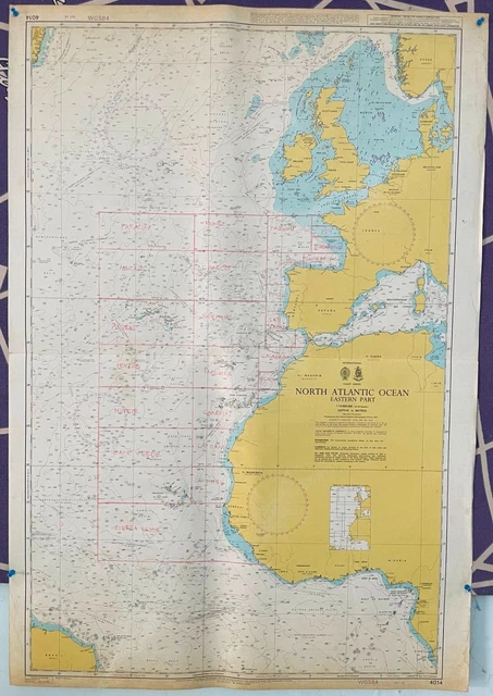 AMIRAUTÉ 4014 NORD Atlantique Océan De L'Est Partie Carte Chart ...
