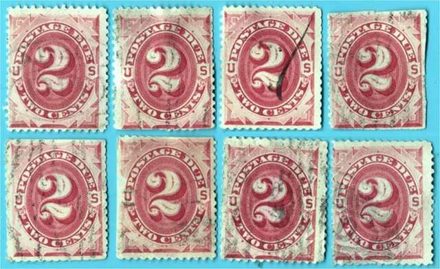SCOTT# J16 US BOB 2c- Postage Due Stamps 1884 USED Fancy cancels F-VF ...