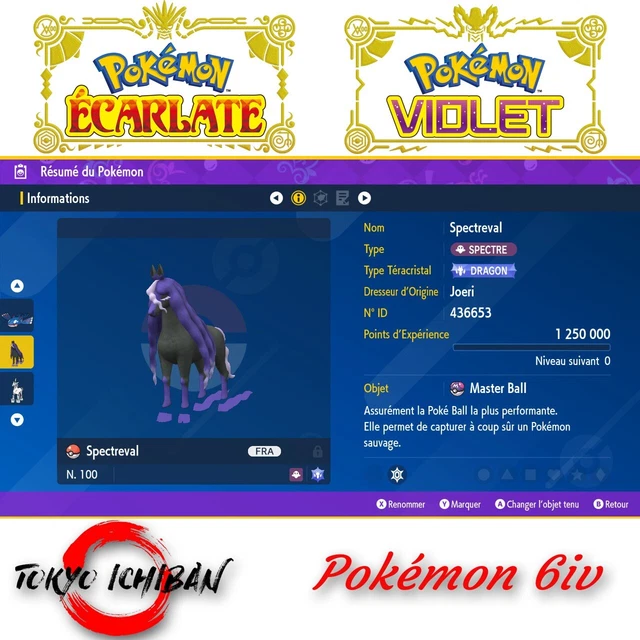 POKEMON VIOLET & Pokémon Ecarlate SPECTREVAL 6iv level 100 | Nintendo ...