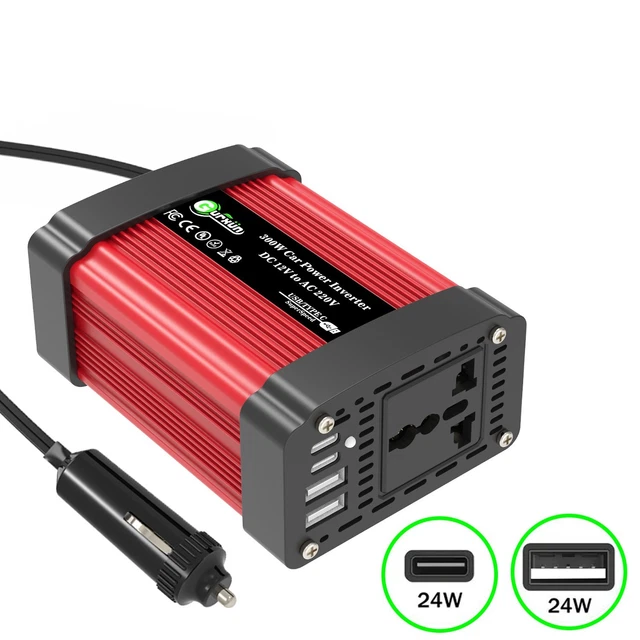CAR POWER INVERTER 150W 300W DC 12V to AC 220V with 4 USB and 1 AC ...
